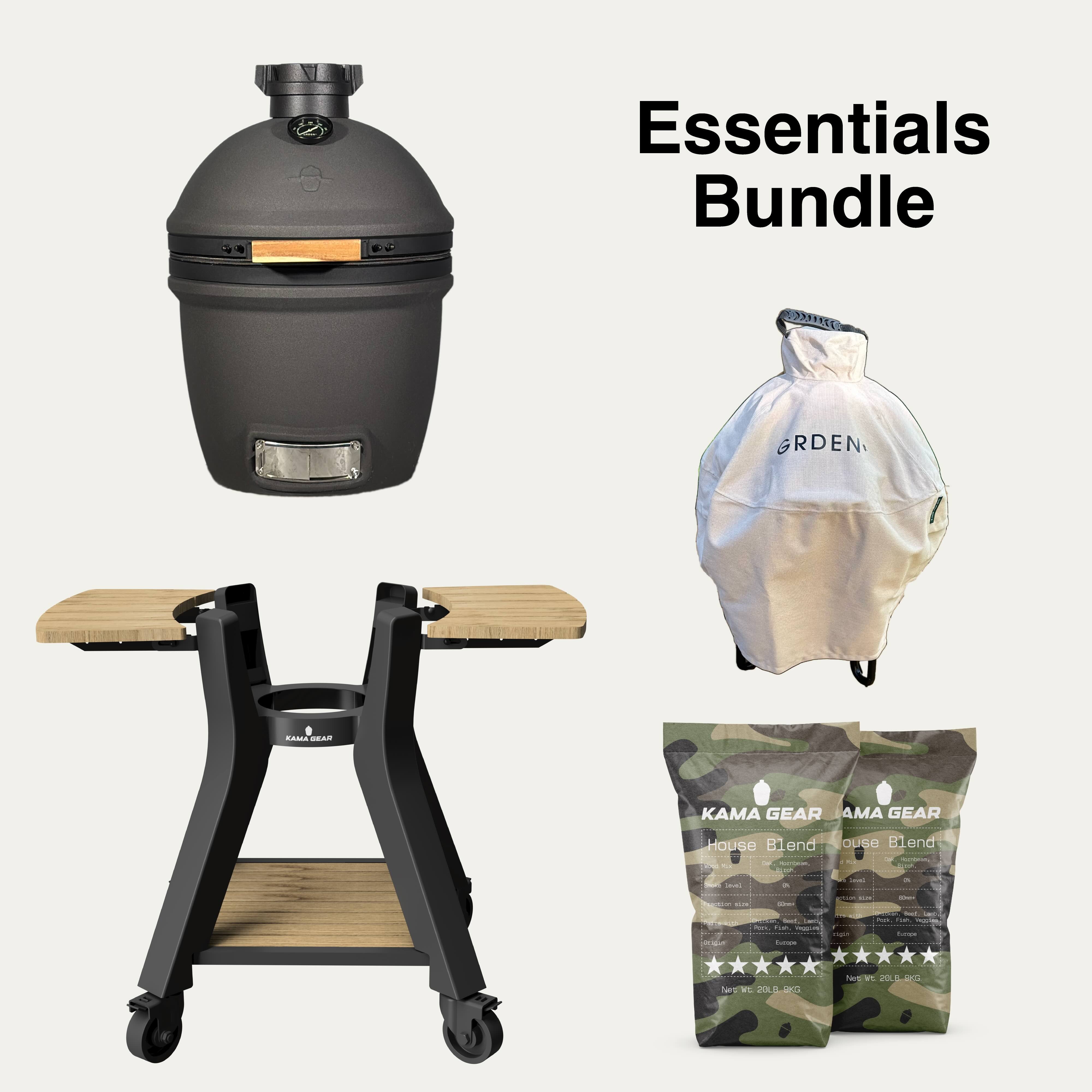 Kama Gear V2 Mini Kamado Grill and Stand Bundle – 17″ Compact Ceramic ...
